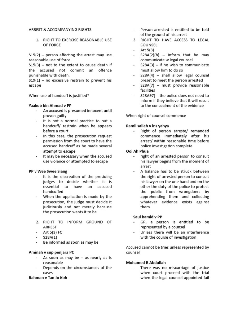 Right of Arrested Person | PDF | Arrest | Prosecutor