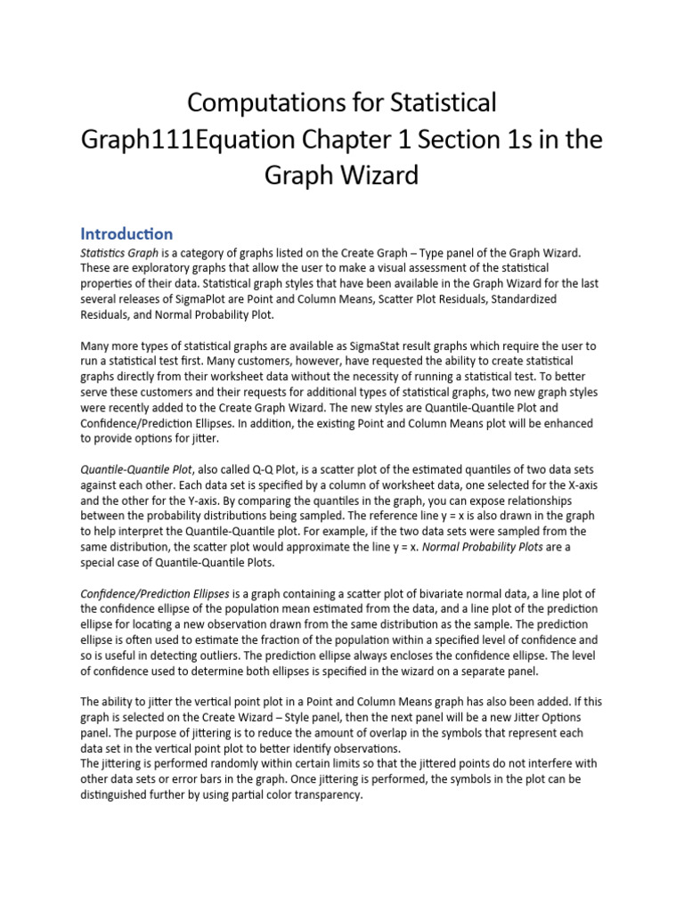 Statistical Graphs in Graph Wizard | PDF | Eigenvalues And Eigenvectors ...