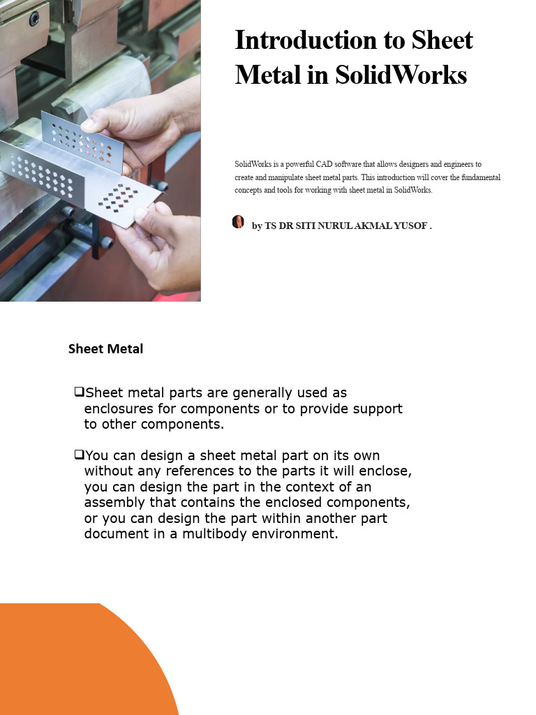 SolidWorks Sheet Metal Basics Guide | PDF | Sheet Metal | Secondary ...