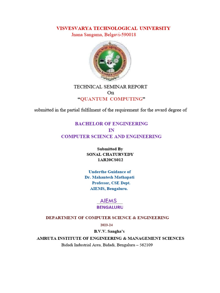 Sonal Tech | PDF | Quantum Computing | Nuclear Magnetic Resonance