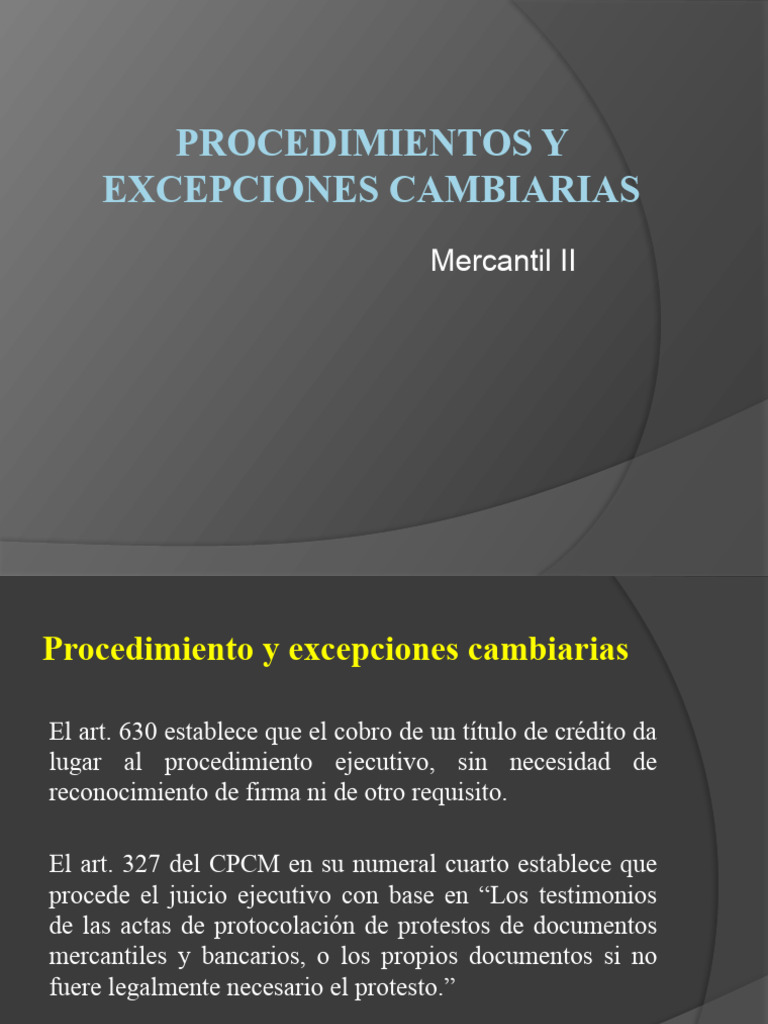 10 Procedimiento Ejecutivo - Excepciones Cambiarias | PDF | Sentencia ...