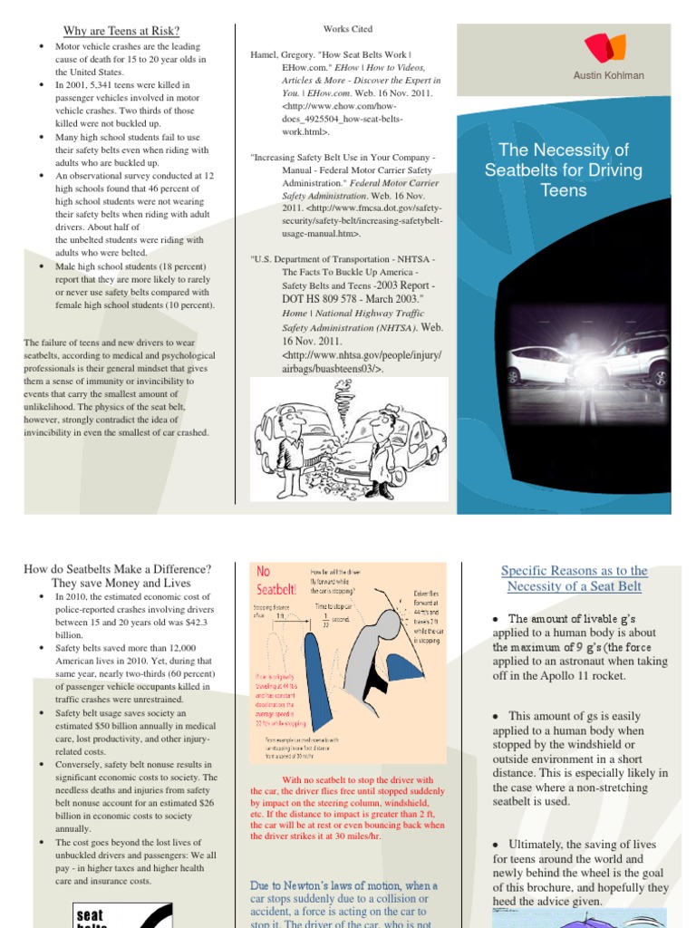 Physics Brochure | PDF | Seat Belt | Traffic Collision