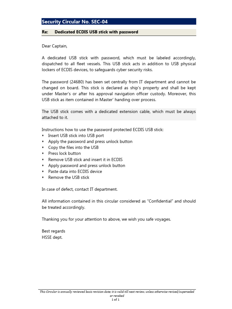 ECDIS USB Security Protocol | PDF | Computers