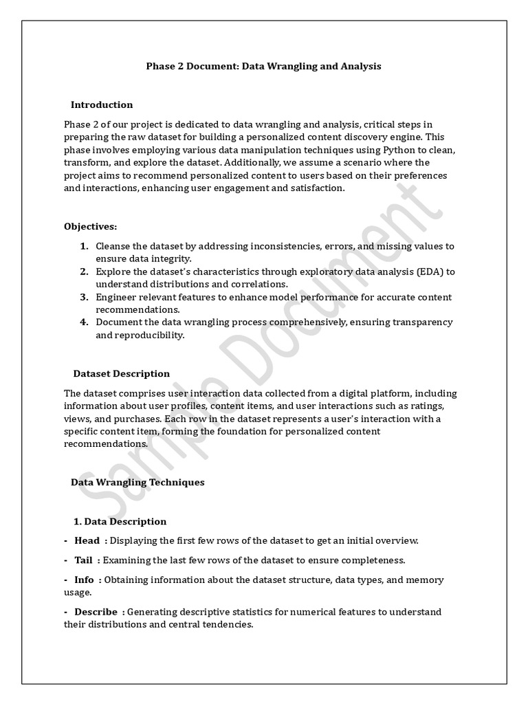 Sample Phase 2 Document | Download Free PDF | Data Analysis | Computing