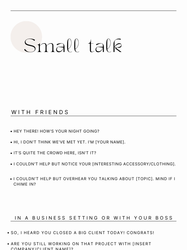 Small Talk Pdf