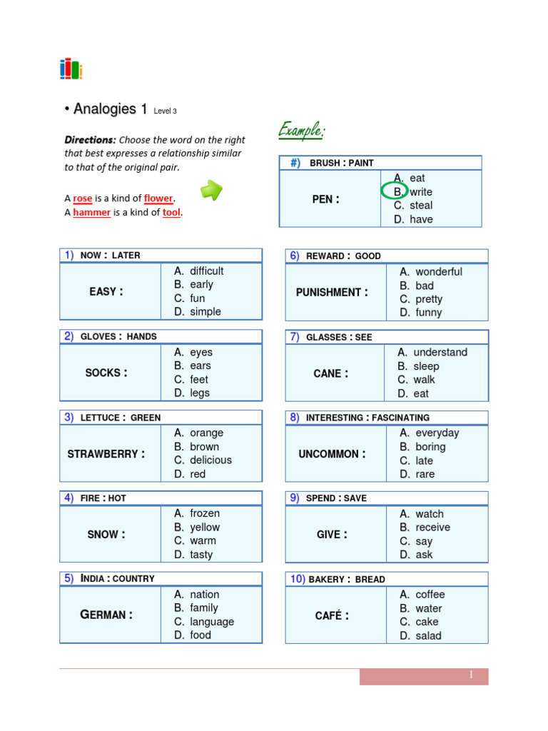 Verbal Analogies 4.24 | PDF