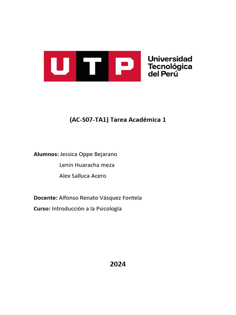 (AC-S07-TA1) Tarea Académica 1 | PDF | Sicología | Alma