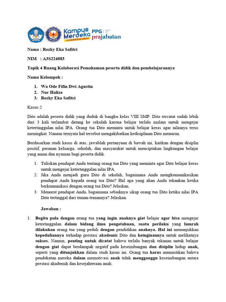 Topik 4. Kolaborasi. Ppdp. Kasus 2. Wa Ode Fifin Dwi Agustin | PDF