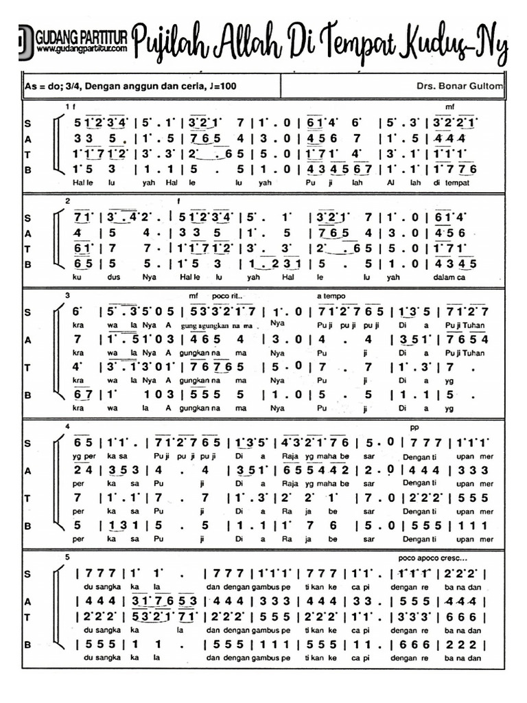 Pujilah Allah Di Tempat Kudusnya | PDF
