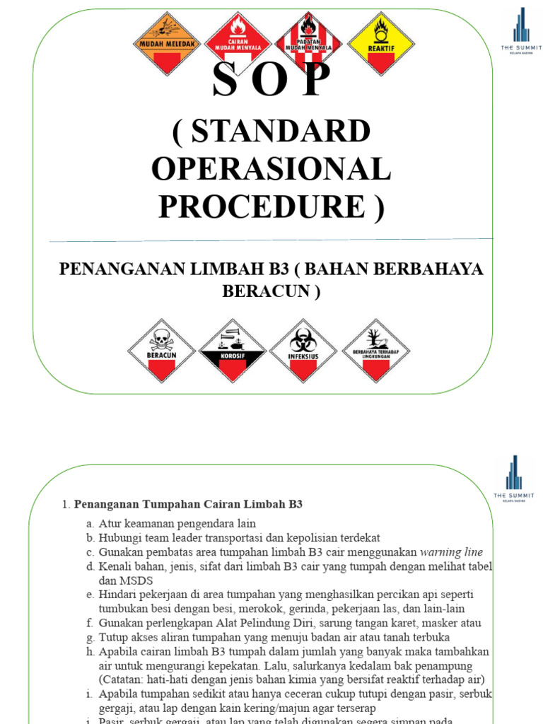 SOP Penanganan Limbah B3 | PDF
