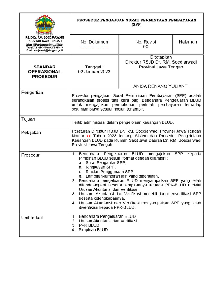 SOP Pengajuan SPP | PDF