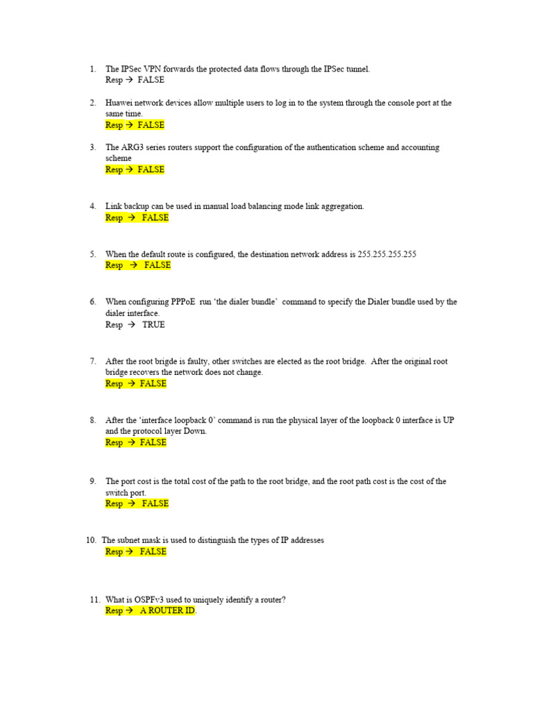 Examen HUAWEI HCIA Routing Switching | PDF | Internet Protocols ... Examen HUAWEI HCIA Routing Switching | PDF | Internet Protocols ...