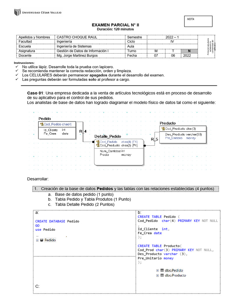GDI Examen Parcial #2 | PDF | Bases de datos