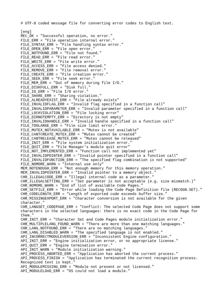 ErrMsg Eng | PDF | Image Scanner | Computer File