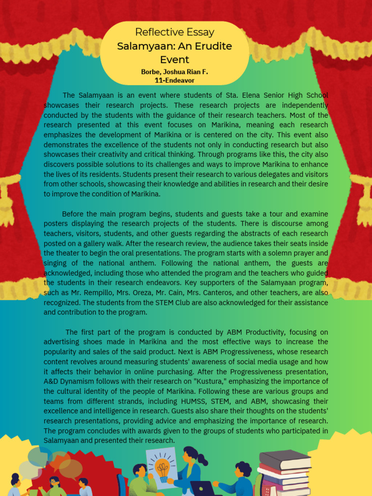 Sta. Elena's Salamyaan Research Showcase | PDF | Learning | Experience