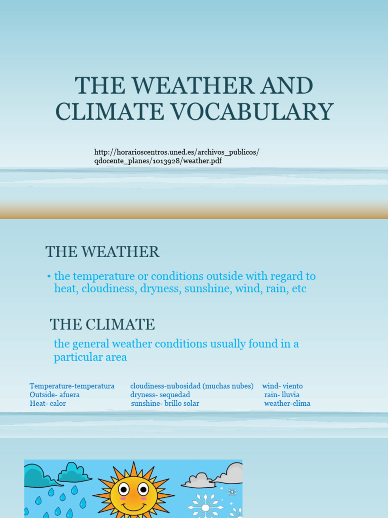 The Weather and Climate Vocabulary | PDF | Science & Mathematics