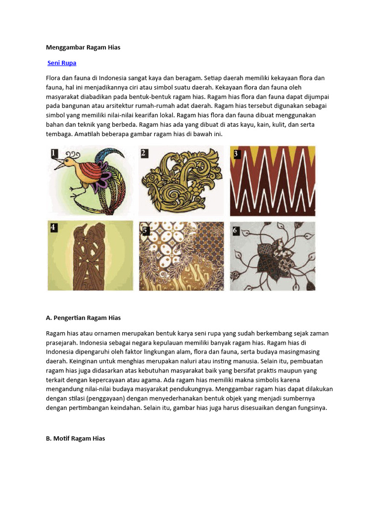 Menggambar Ragam Hias Flora dan Fauna | PDF