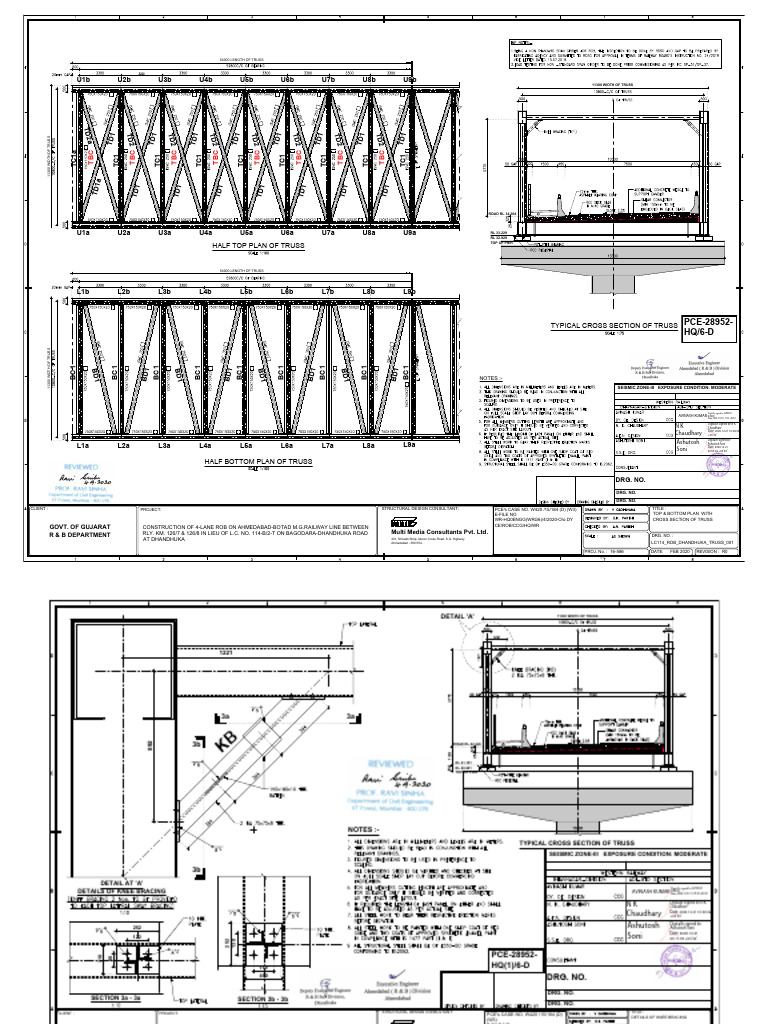 Dhandhuka ROB Truss Design Details | PDF | Truss | Structural Engineering