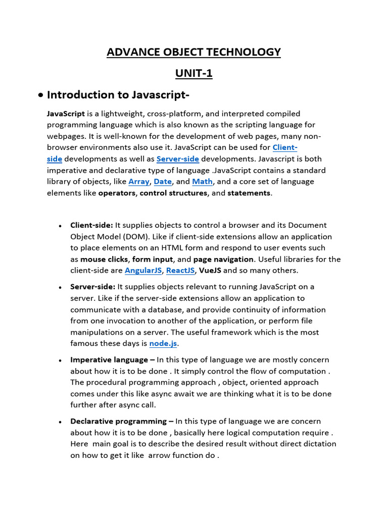 AOT unit-1_merged | PDF | Document Object Model | Xml