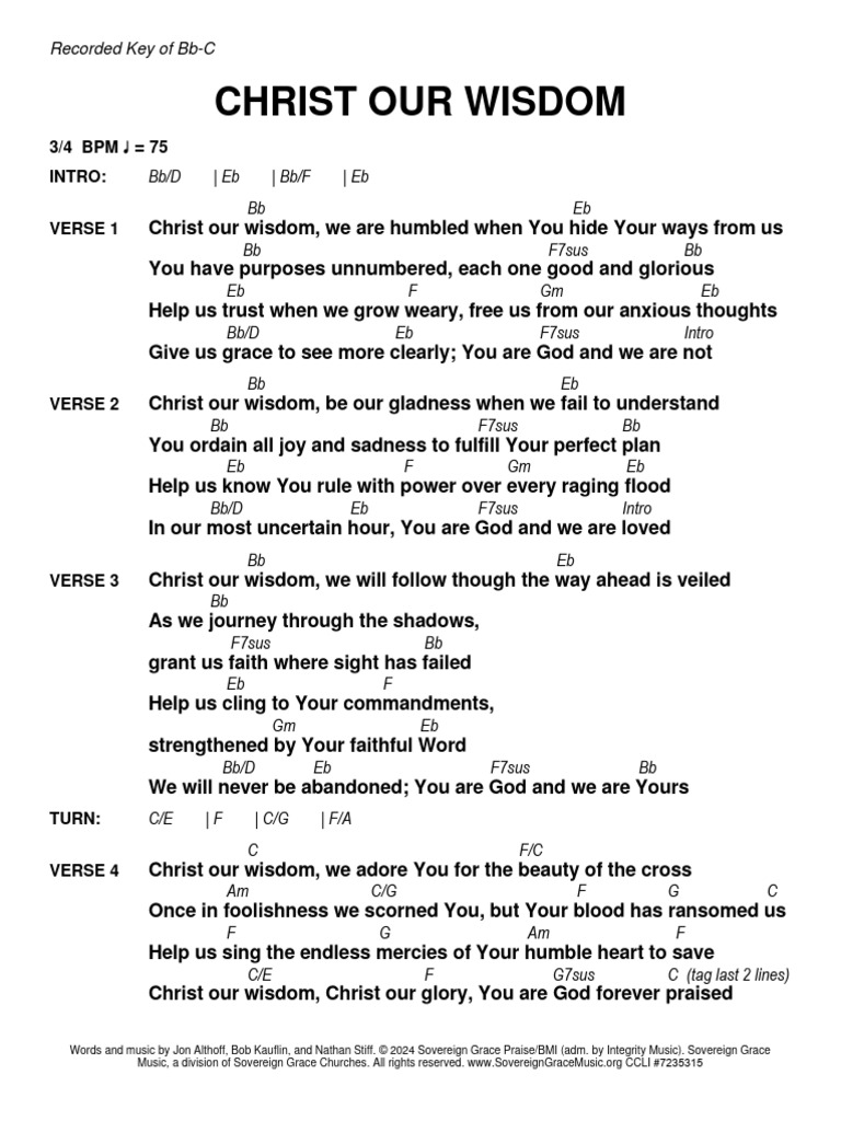 Christ Our Wisdom - GUITAR - BB C 1 | PDF | Systematic Theology | Theology
