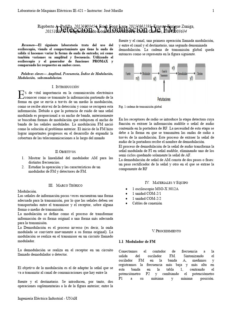 Informe 2 Modulacion FM | PDF | Modulación | Modulación de frecuencia