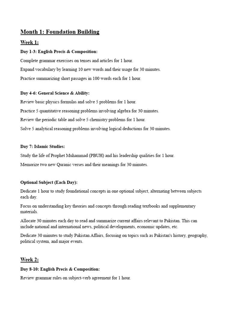 CSS Study Plan | Download Free PDF | Science | Mathematics