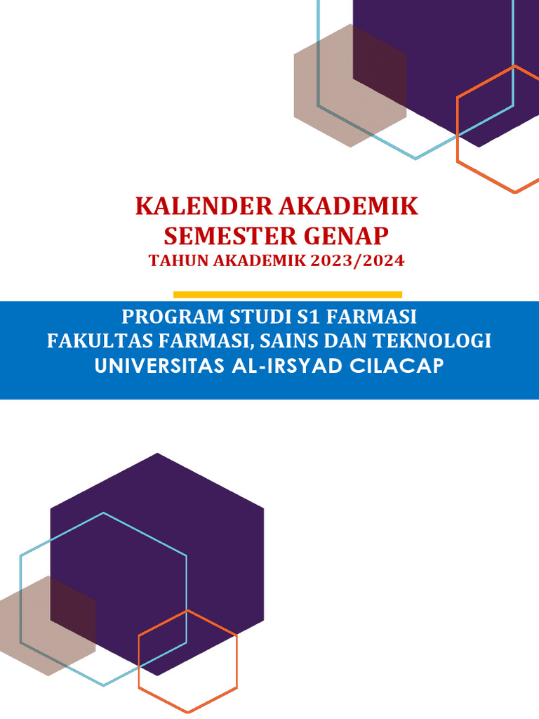Kalender Akademik Dan Rencana Pengajaran Genap S1Farmasi 2023-2024 | PDF