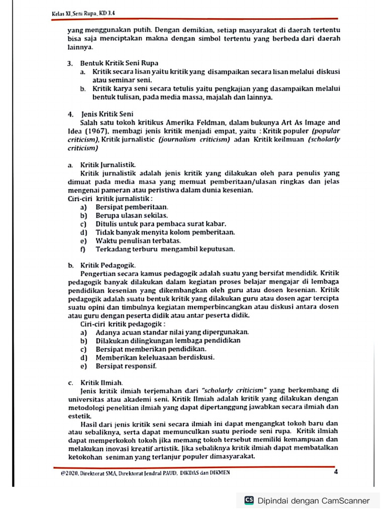 Materi Lanjutan Kritik Kary Seni Rupa | PDF