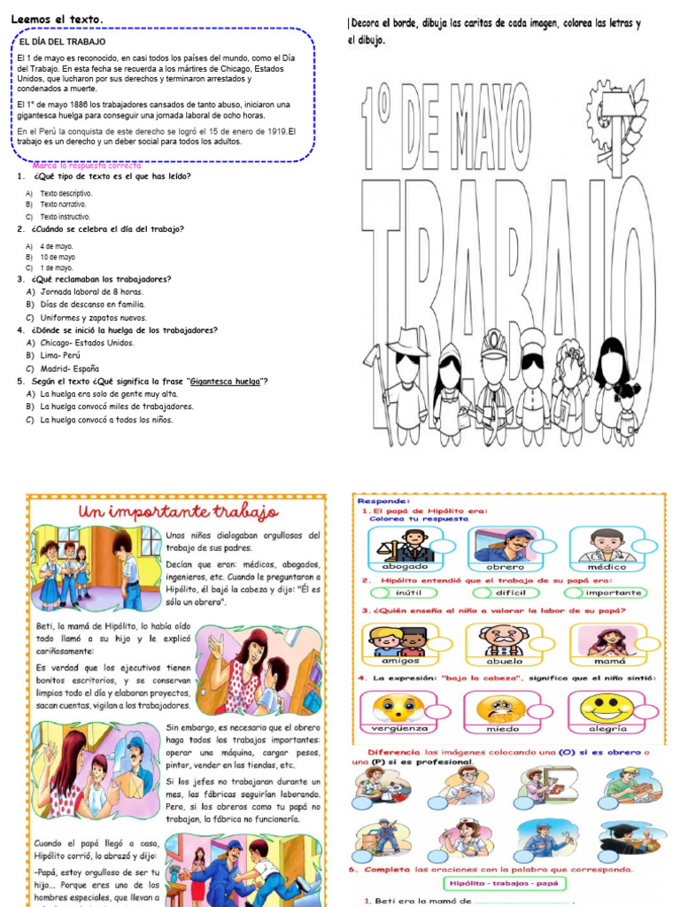 6.1ficha Del Dia Del Tr4abajador | PDF