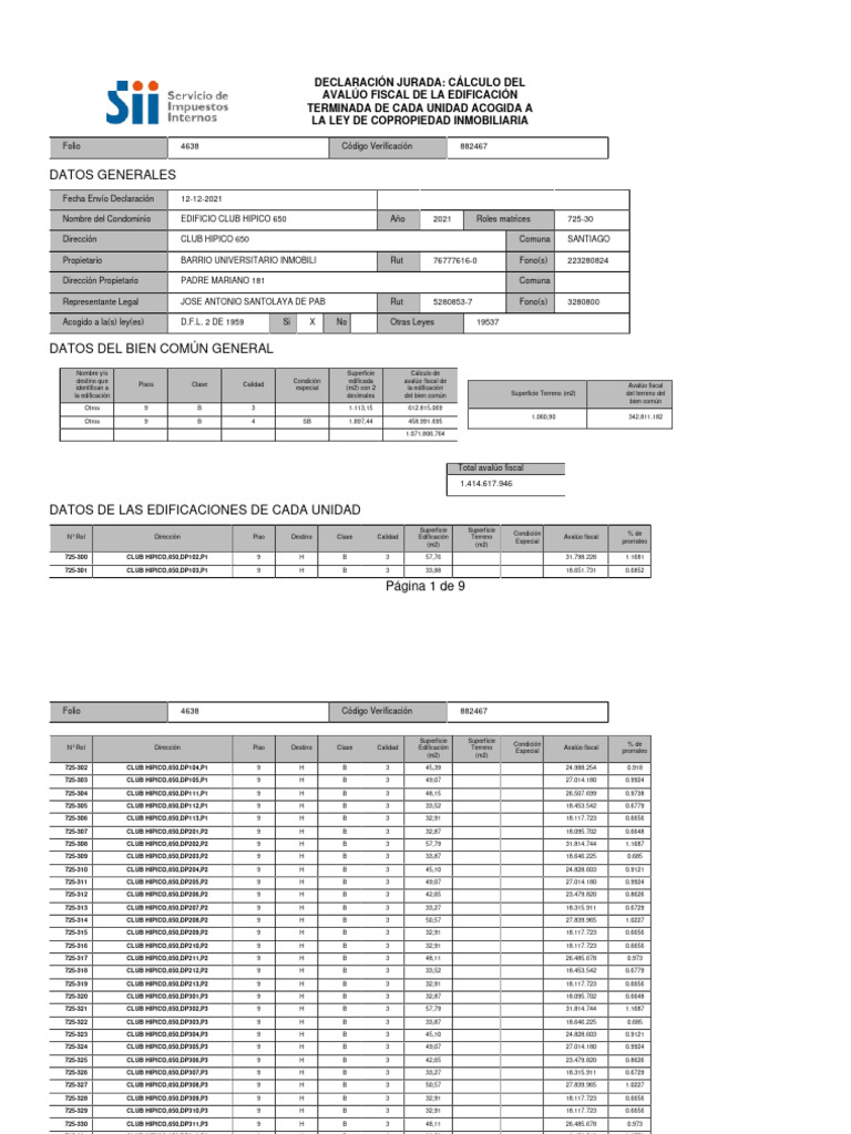 Formulario Declaracion Jurada | PDF | Ley de Propiedad | Edificios y estructuras