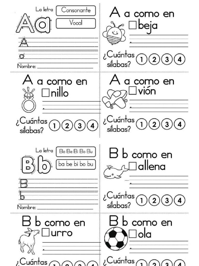 Actividades de Escritura Del Abecedario | PDF