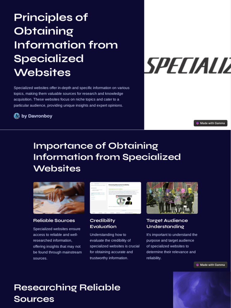 Principles of Obtaining Information From Specialized Websites | PDF ...