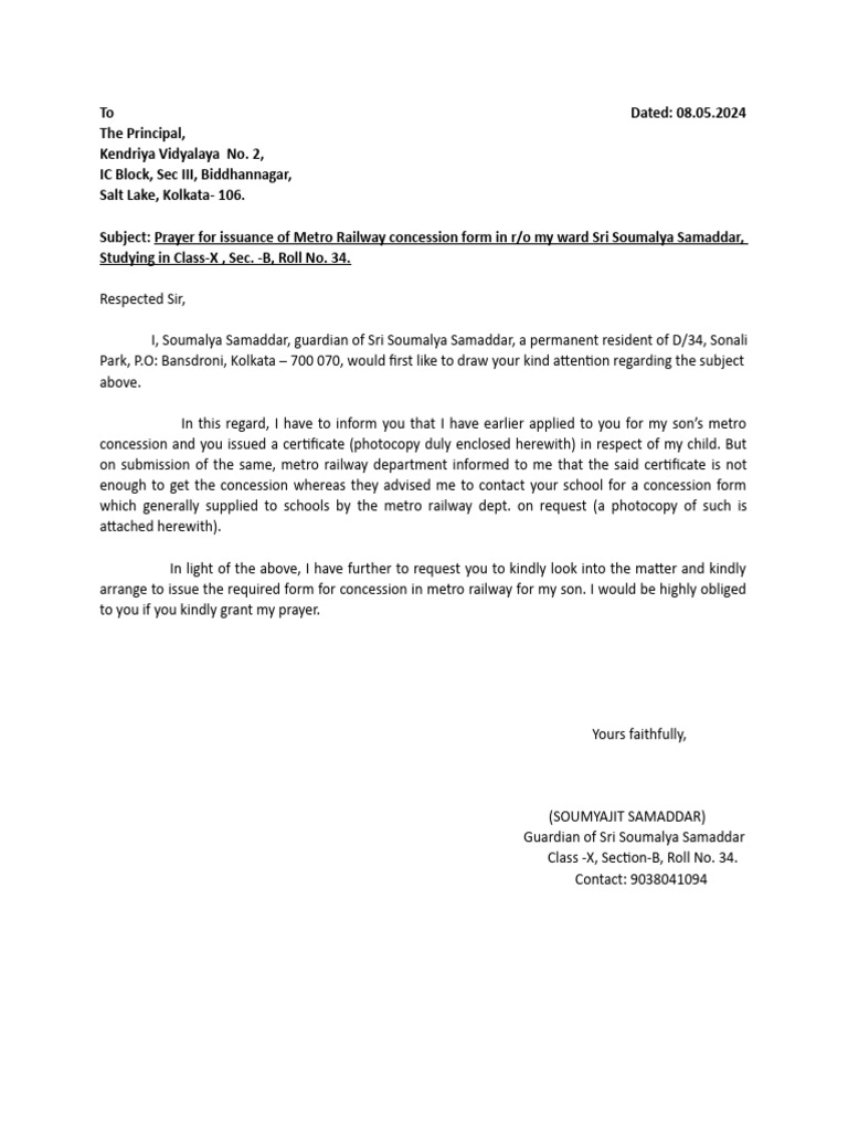 Metro Student Concession | PDF