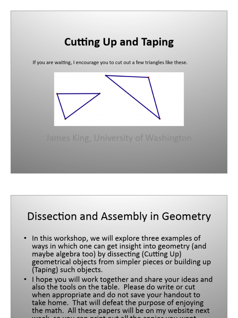 Geometry Workshop: Cutting Triangles | PDF | Triangle | Geometry