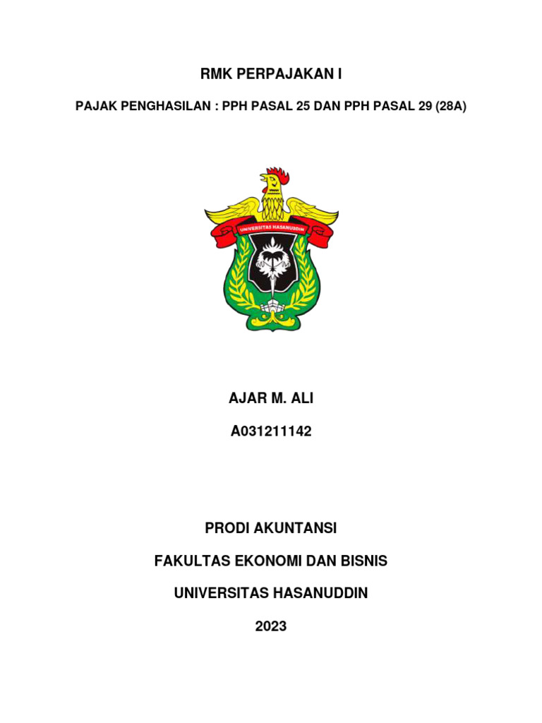 RMK PPH 25 Dan 29 (28a) (Ajar M. Ali - A031211142) | PDF