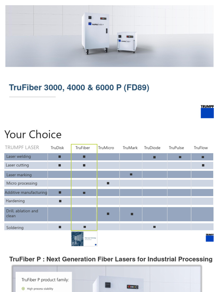 TruFiber P Laser Overview and Benefits | PDF | Optical Fiber | Power Supply