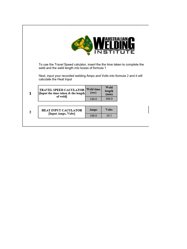 Heat Input Calculator for Welding | PDF | Computers | Technology ...
