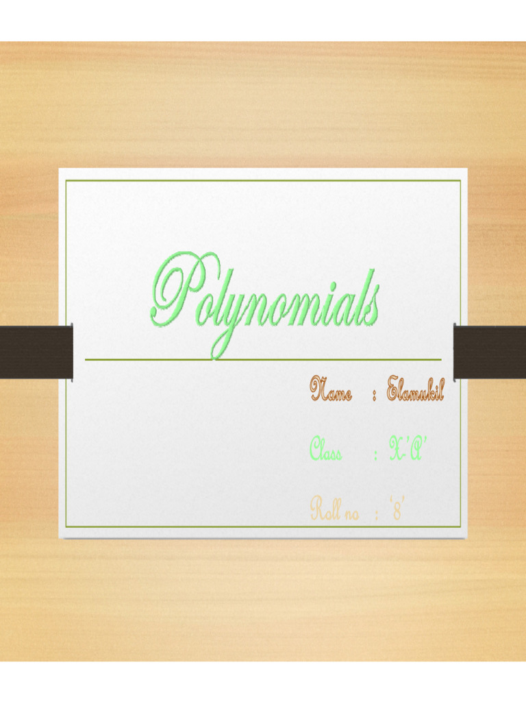 Understanding Polynomials: Types & Examples | PDF | Polynomial ...