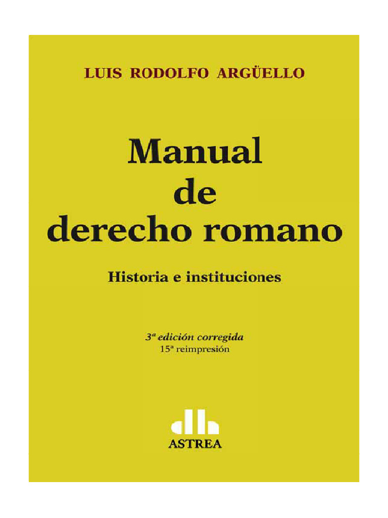 Manual De Derecho Romano 2017 Arguello Escaneado Removed Pdf