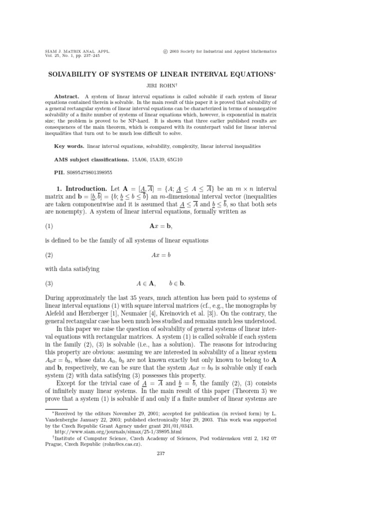 Solvability | PDF | Matrix (Mathematics) | System Of Linear Equations Solvability | PDF | Matrix (Mathematics) | System Of Linear Equations