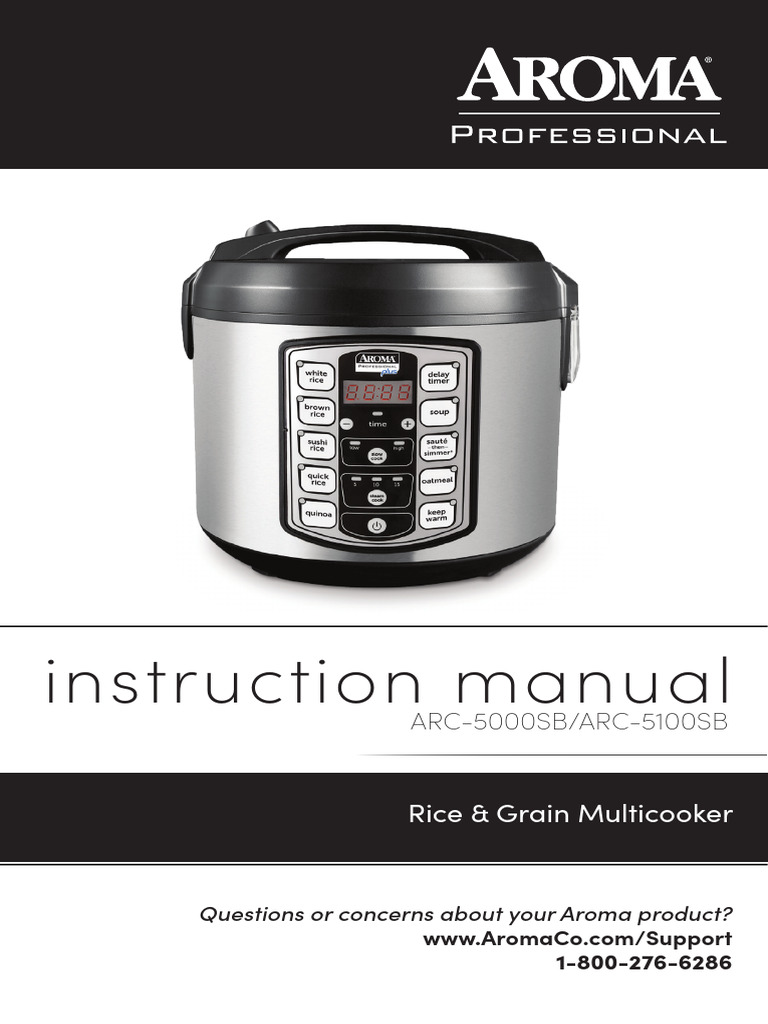 Aroma Rice Cooker Arc 5000sb Manual