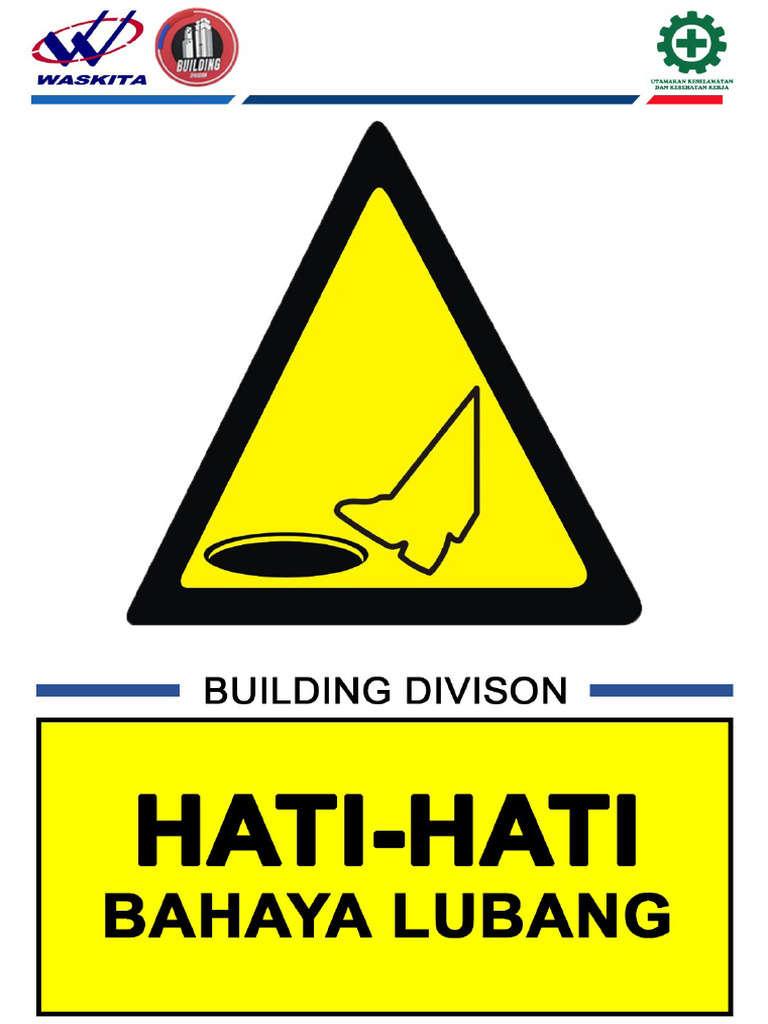 Rambu Hati-Hati Bahaya Lubang 40X60 CM | PDF