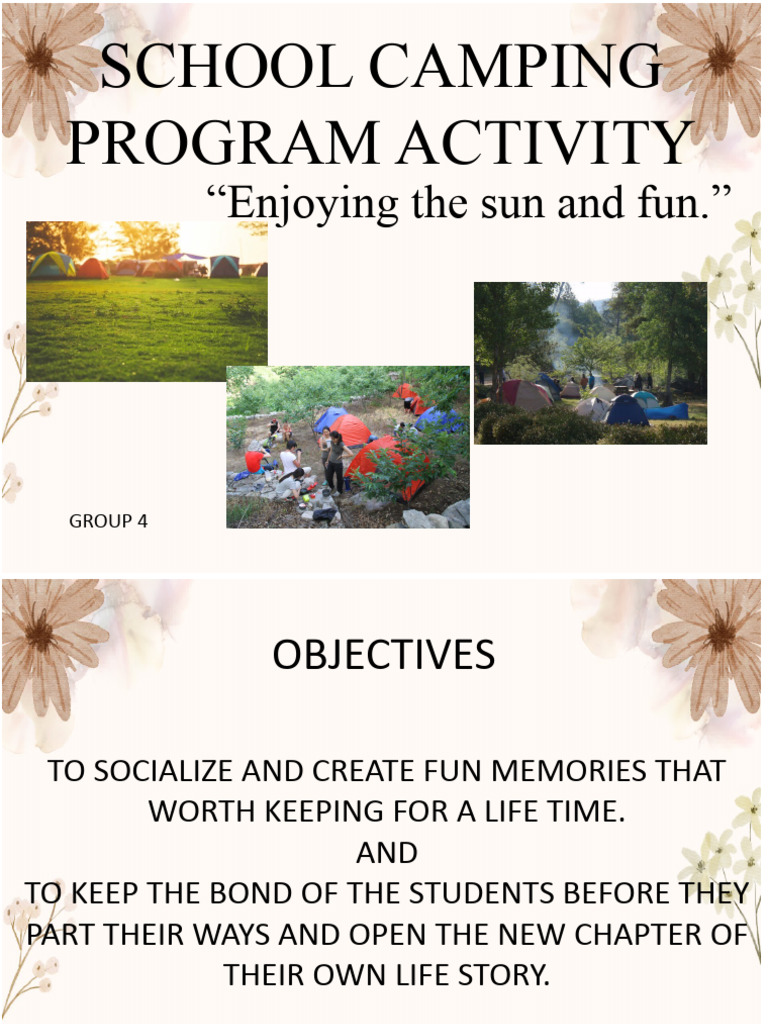 School Camping Program Schedule | PDF | Cooking, Food & Wine | Foreign ...