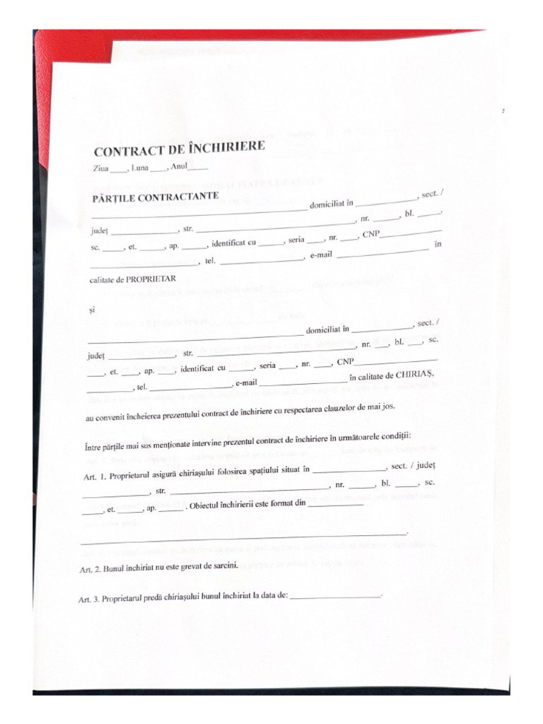 Contract de Închiriere | PDF