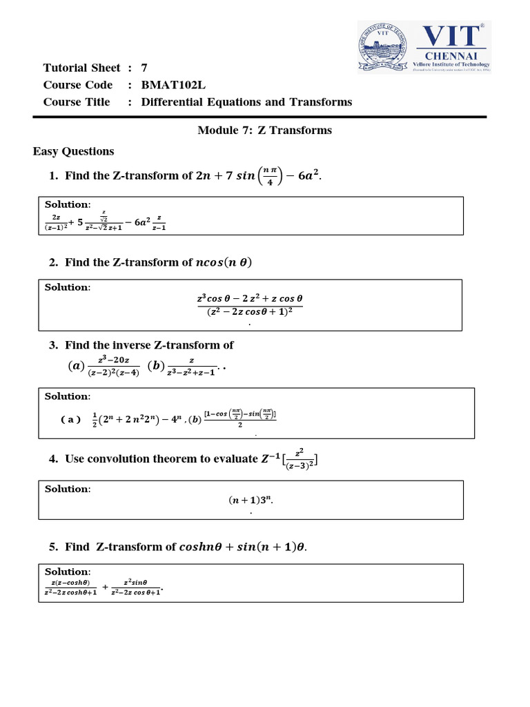 Module7-Tutorial Sheet-DET-BMAT102L | PDF | Consumption (Economics ...