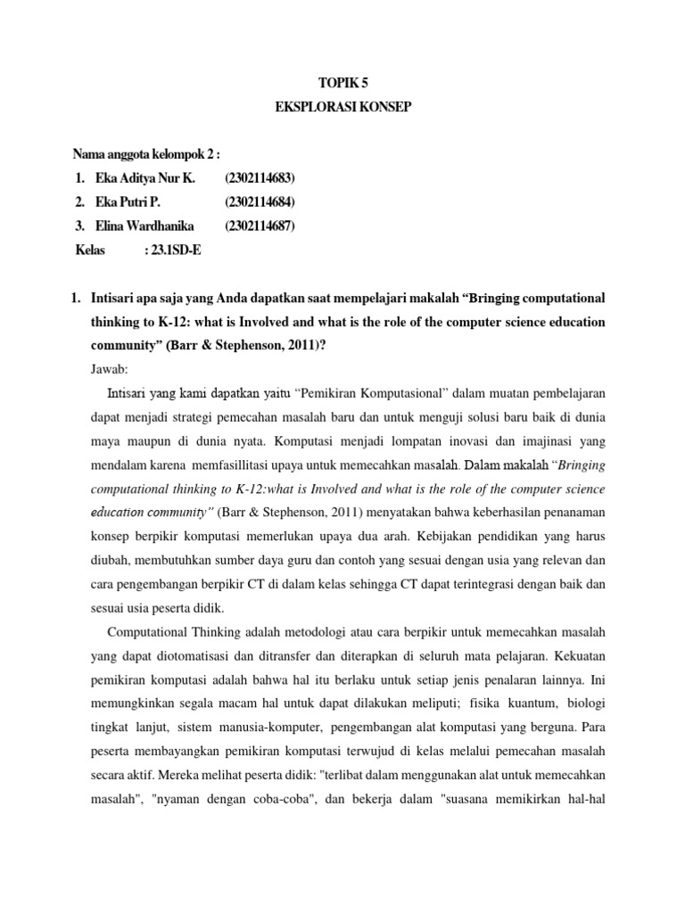 Eksplorasi Konsep - Eka Aditya Nur Kanti | PDF | Sains & Matematika | Komputer
