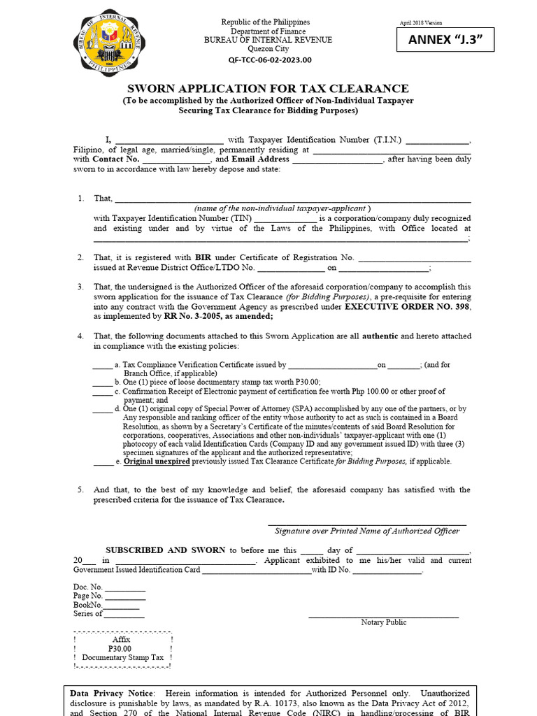 Annex J.3_TCBP_Non-Individual | PDF | Government