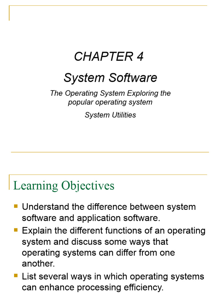 Chapter04 - System Software | PDF | Operating System | Microsoft Windows