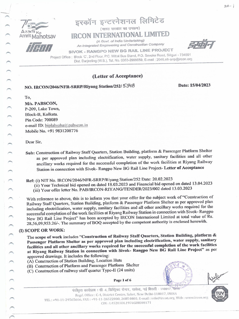 Contract Document BOQ | PDF