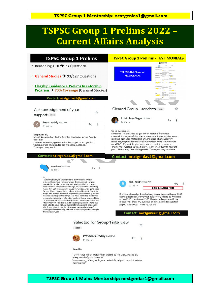 #1 TSPSC Group 1 Prelims 2022 Question Paper Current Affairs Analysis ...